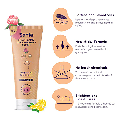 Buy Sanfe Brightening Back & Bum 3 In 1 Cream - With Peony & Lemon, No ...