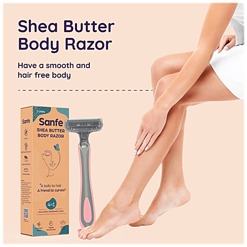 Buy Sanfe Shea Butter 4 In 1 Body Razor - For Hair Removal, Legs ...