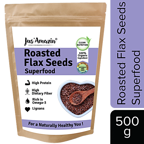 Buy Jus Amazin Roasted Organic Flax Seeds - High Protein Superfood ...