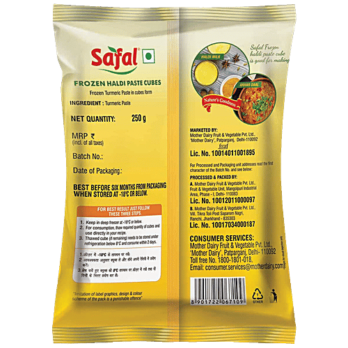Buy Safal Frozen Haldi Paste Cubes - From Fresh Rhizome,Adds Flavour ...