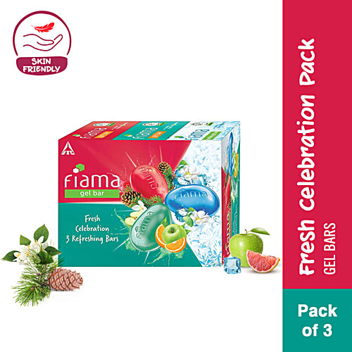 Buy Fiama Gel Bathing Bar - Fresh Celebration Pack, Assorted Fragrances ...