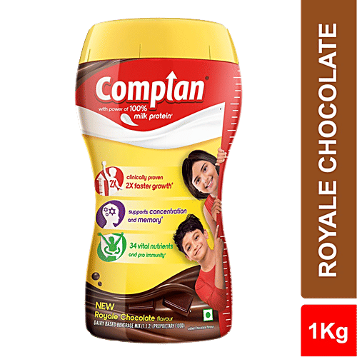 Buy Complan Royale Chocolate Nutrition Drink - Vitamin C & A Supports Kids Immune, Clinically ...
