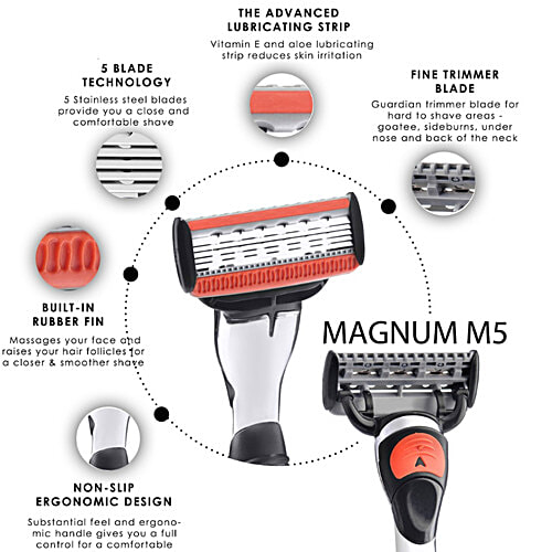 Buy Hajamat Magnum M 5 Shaving Razor - Advanced Lubricated Strip ...