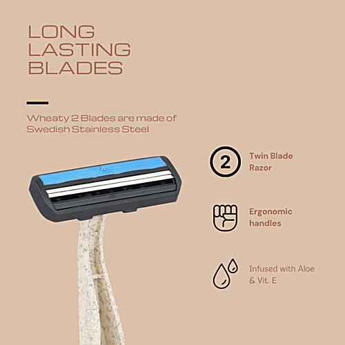 Buy Hajamat Wheaty 2 Shaving Razor - Biodegradable, Double Blade ...