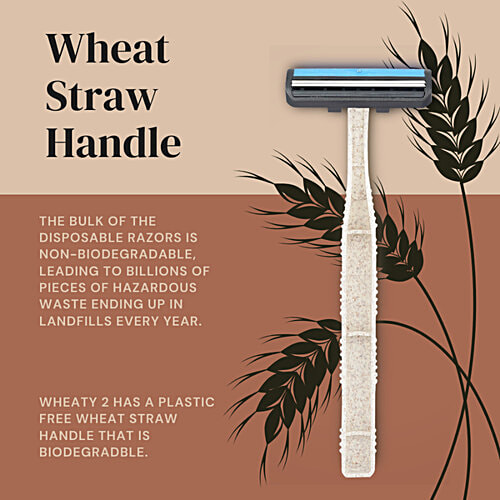 Buy Hajamat Wheaty 2 Shaving Razor - Biodegradable, Double Blade ...