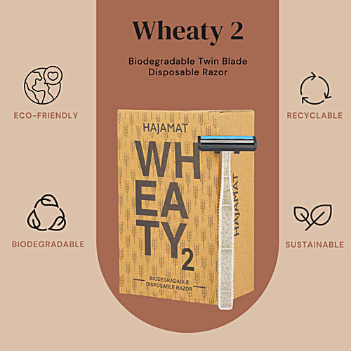 Buy Hajamat Wheaty 2 Shaving Razor - Biodegradable, Double Blade ...