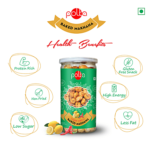 Buy POLKA Baked Makhana - Rich In Protein & Energy, Gluten Free, Lemon ...