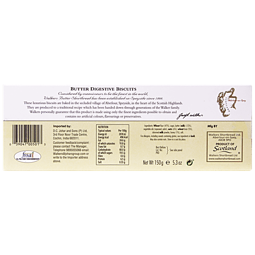 Buy Walkers Butter Digestive Biscuits - Baked With Oats, Wheat & Honey ...
