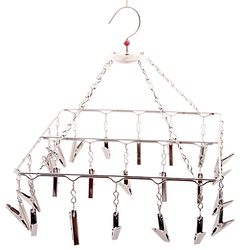 Buy HAZEL Steel Square Hanger - With Clips, For Drying Clothes, Easy To ...