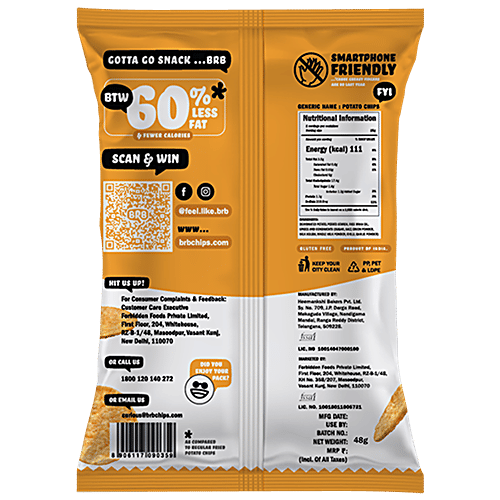 Buy BRB Popped Potato Chips - Pasta Cheese Flavour Online at Best Price ...