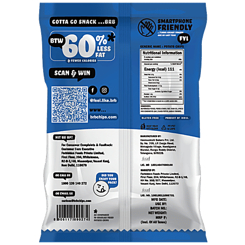 Buy BRB Popped Potato Chips - Not Baked Or Fried, Healthy Snacks, Salt ...
