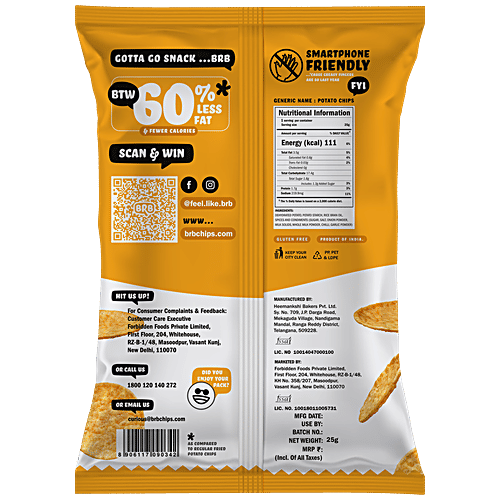 Buy BRB Popped Potato Chips - Pasta Cheese Flavour Online at Best Price ...