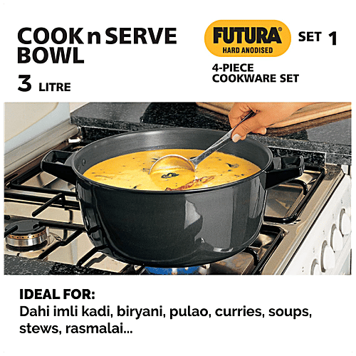 Buy Hawkins Futura Hard Anodised Cookware Set - Black, ASET1 Online at ...
