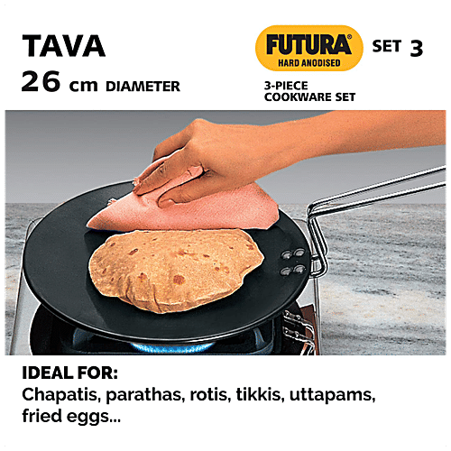 Buy Hawkins Futura Hard Anodised Cookware Set - Black, ASET 3, Handi ...