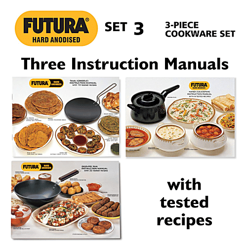 Buy Hawkins Futura Hard Anodised Cookware Set - Black, ASET 3, Handi ...