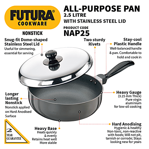 Buy Hawkins Futura Hard Anodised Aluminium All-Purpose Pan/Frying Pan ...