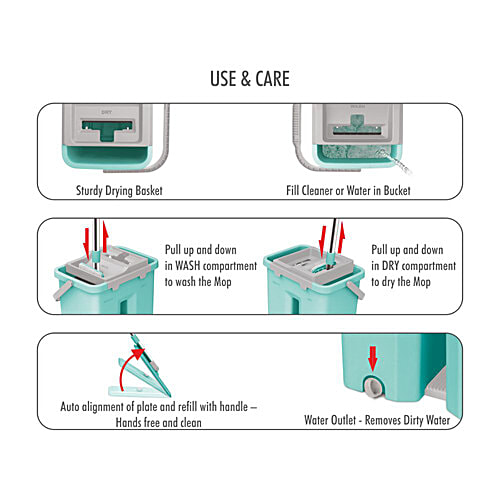 Buy Milton - Spotzero Flat Mop - Comfortable Grip, Flexible Bristles ...