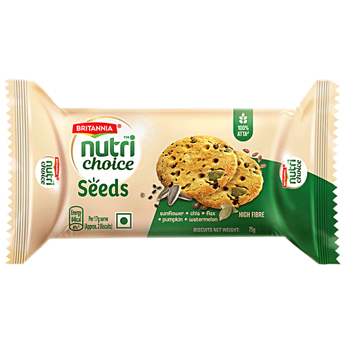 Buy Britannia Nutrichoice Seed Biscuits - 0% Maida, High In Fibre ...