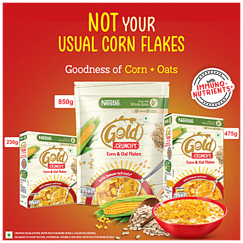 Buy Nestle Gold Crunchy Corn & Oat Flakes Breakfast Cereal - With ...