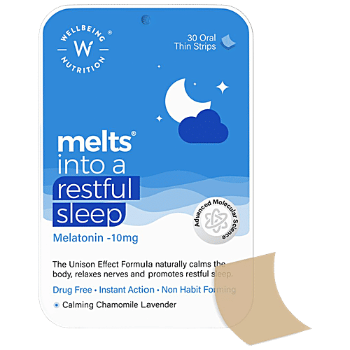 Buy Wellbeing Nutrition Melts Restful Sleep Oral Thin Strips ...