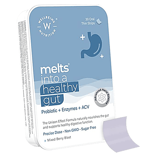 Buy Wellbeing Nutrition Melts Healthy Gut Oral Thin Strips - Probiotic ...