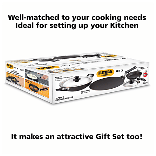 Buy Hawkins Futura Nonstick Cookware Set (Dosa Tava, Frying Pan, Deep ...