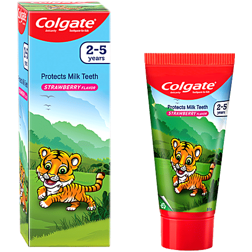 Buy Colgate Kids Toothpaste - For 2 To 5 Years, Strawberry Flavour ...