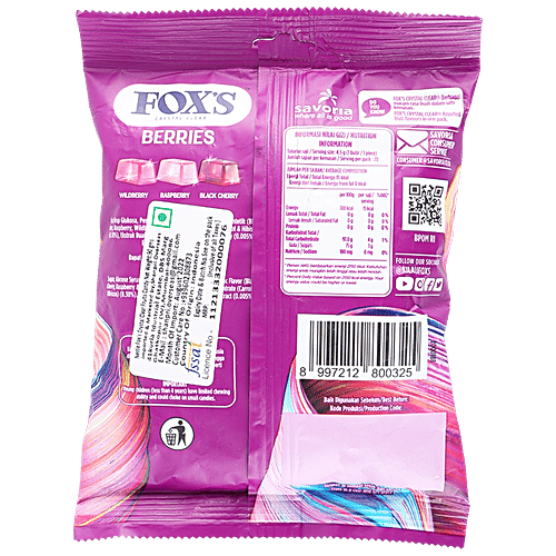 Buy Nestle Fox Crystal Clear Berries Candy - With Black Cherry, Wild ...