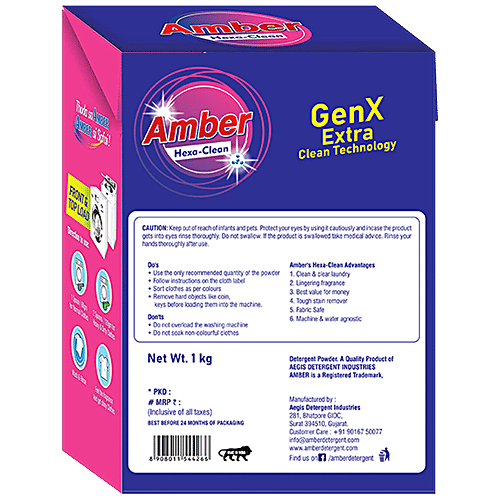 Buy Amber Hexa-Clean Detergent Powder - With GenX Extra Clean ...