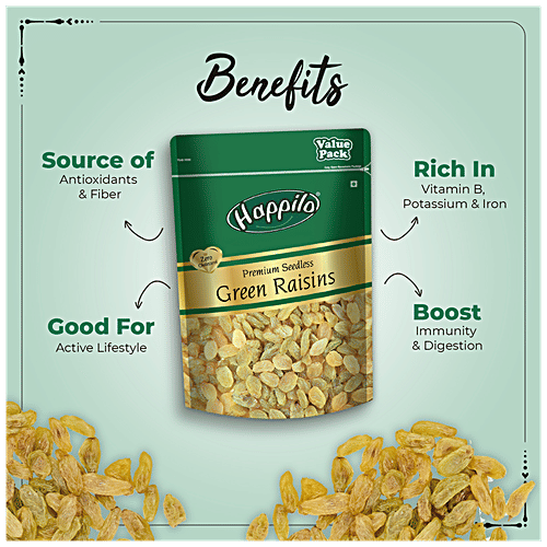 Buy Happilo Premium Seedless Green Raisins - Value Pack Online at Best ...