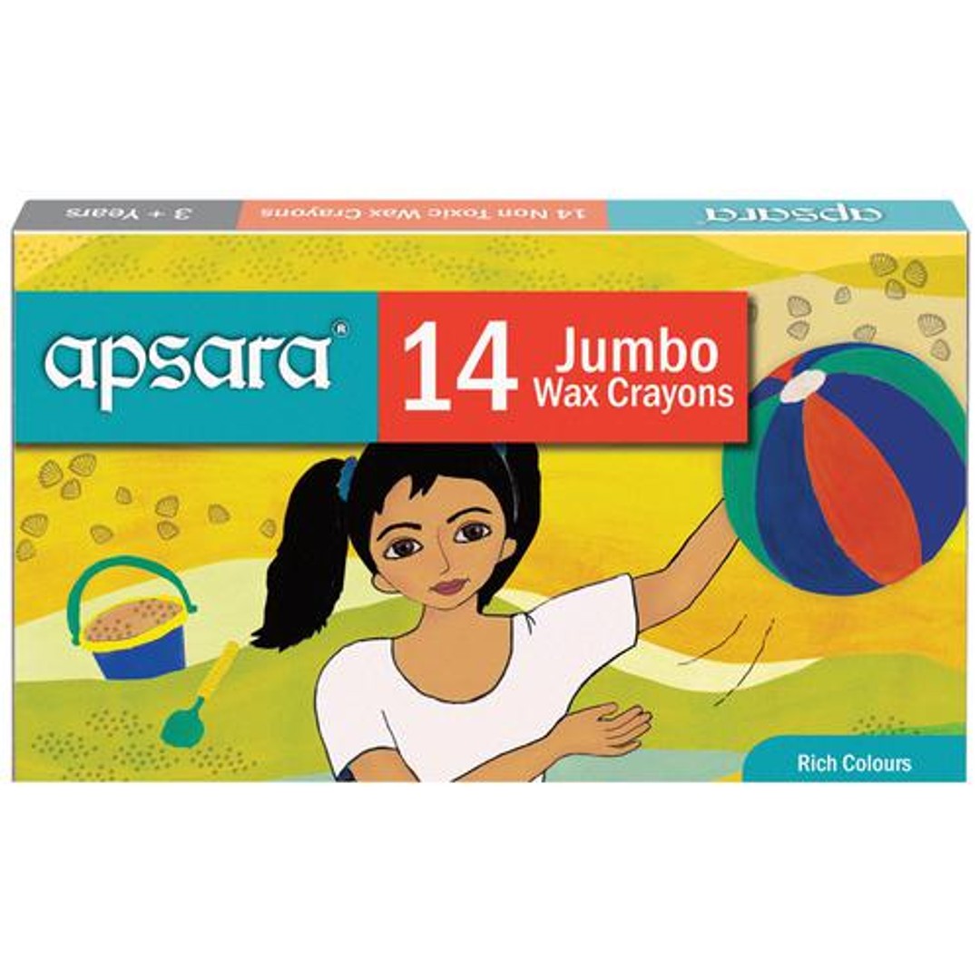 Buy Apsara Jumbo Wax Crayons - Easy To Use, Non-Toxic, Smudge-Free ...