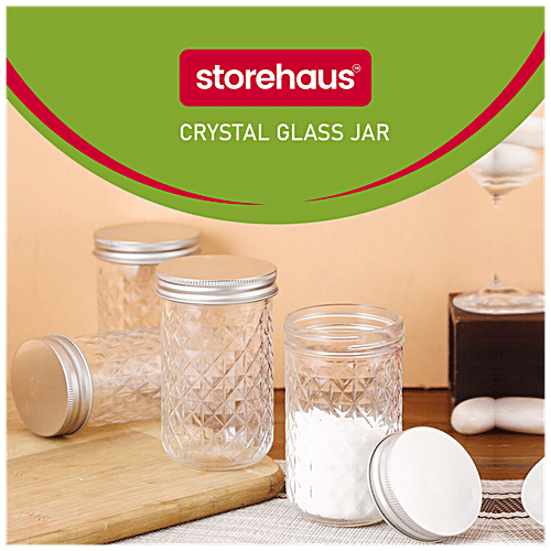 Buy STOREHAUS Glass Jar/Container - With Steel Lid, High Quality ...