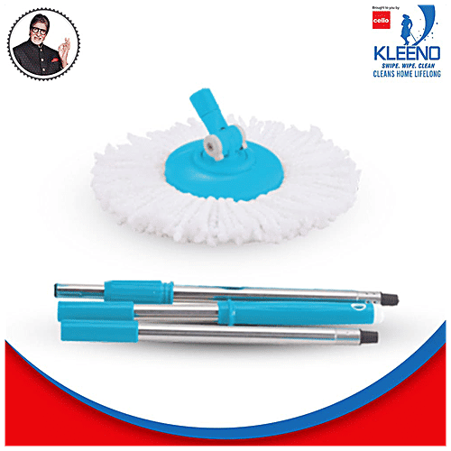 Buy Kleeno by Cello Spin Mop - Plastic, With Handle, Refill Included ...