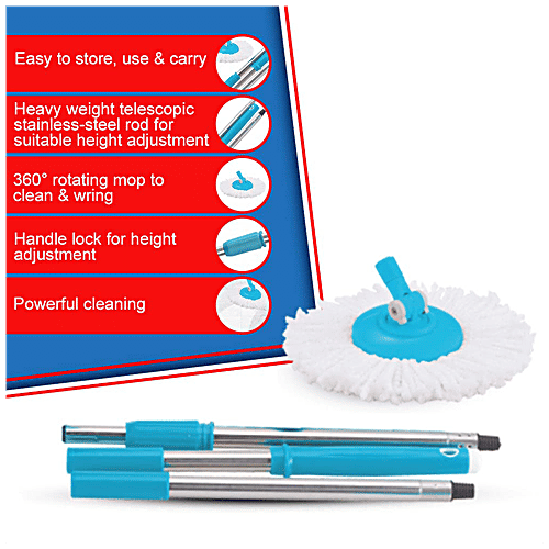 Buy Kleeno by Cello Spin Mop - Plastic, With Handle, Refill Included ...