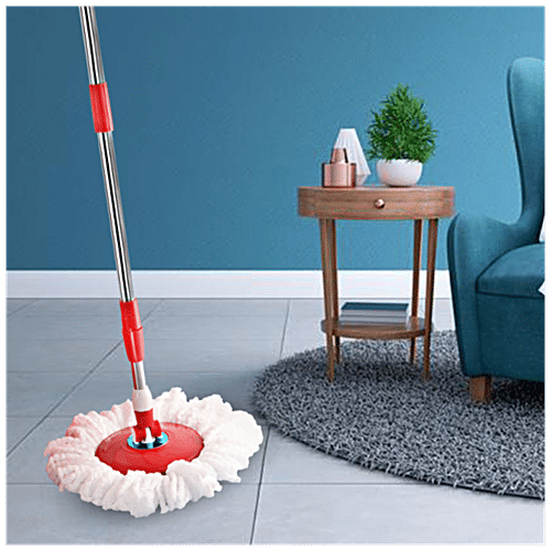 Buy Kleeno by Cello Spin Mop Handle Set - With Refill, Red Online at ...