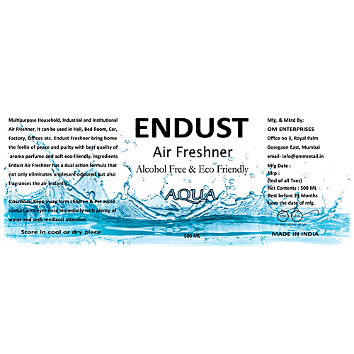 Buy Endust Multipurpose Air Freshener - Aqua, Non Alcoholic, For Room ...