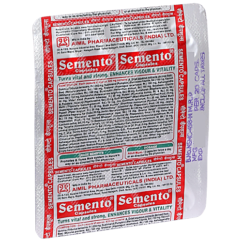 Buy AIMIL Semento Capsule - Supports Men's Health, For Strength, Vigour ...
