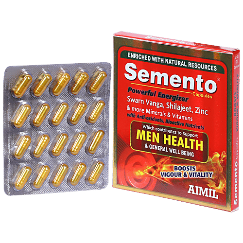 Buy AIMIL Semento Capsule - Supports Men's Health, For Strength, Vigour ...