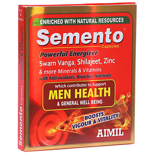 Buy Aimil Semento Capsule - Supports Men's Health, For Strength, Vigour ...