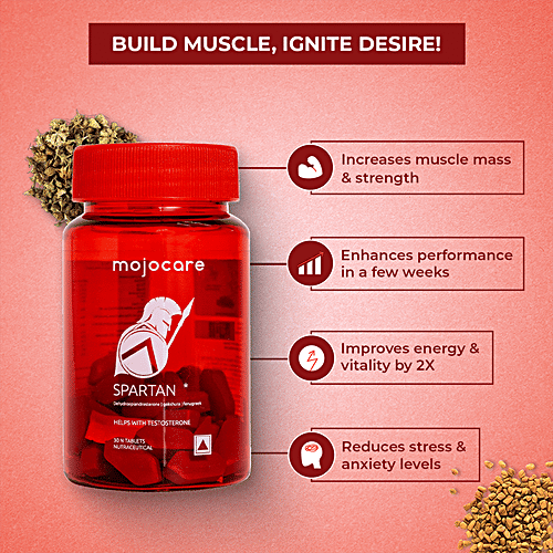 Buy Mojocare Spartan Tablets - Gokshura, Fenugreek, DHEA, Vitamin B & D ...