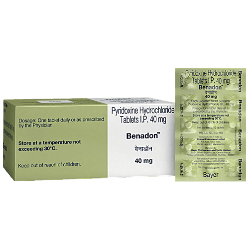 Buy Benadon Pyridoxine Hydrochloride Tablet - Boosts Immunity Online at ...