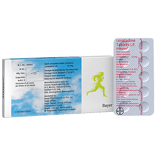 Buy Alaspan Loratadine Tablet - Provides Relief From Sneezing, Itchy ...