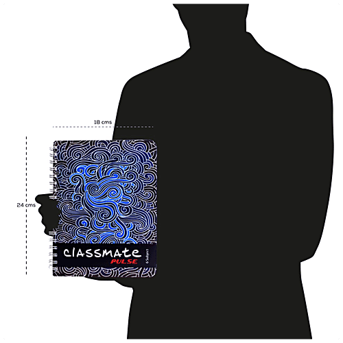 Buy Classmate Pulse Notebook - Unruled, Spiral Binding, 240 mm x 180 mm ...