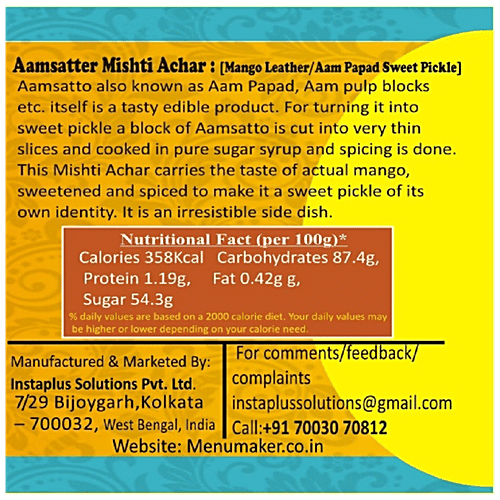 Buy Menu Maker Aamsatter Mishti Achar/Mango Leather Aam Papad Sweet ...