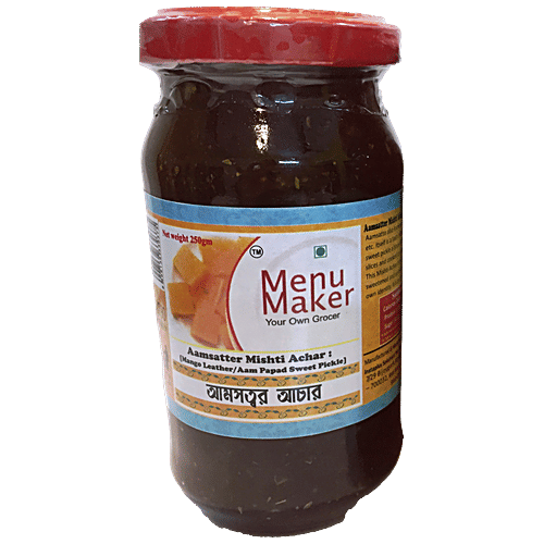 Buy Menu Maker Aamsatter Mishti Achar/Mango Leather Aam Papad Sweet ...