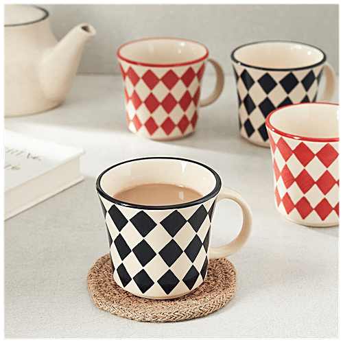Buy BB Home Earth Ceramic Tea Cup - Diamond Design, Hand Painted ...