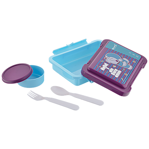 Buy Yellow Spark Lunch Box With Container & Side Locks - Small ...