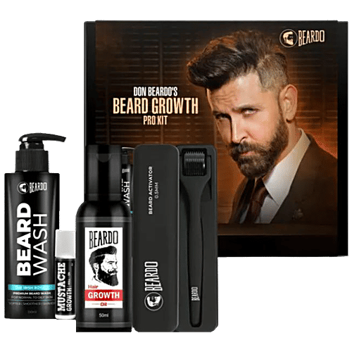 Buy Beardo Don Beard Growth Pro Kit - All Round Regimen For Growth ...