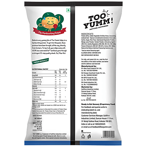 Buy Too Yumm! Indian Masala Potato Chips - 40% Less Saturated Fat ...