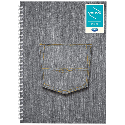 Buy Navneet Youva Denim Series Wiro Bound Notebook - Single Line, 172 ...